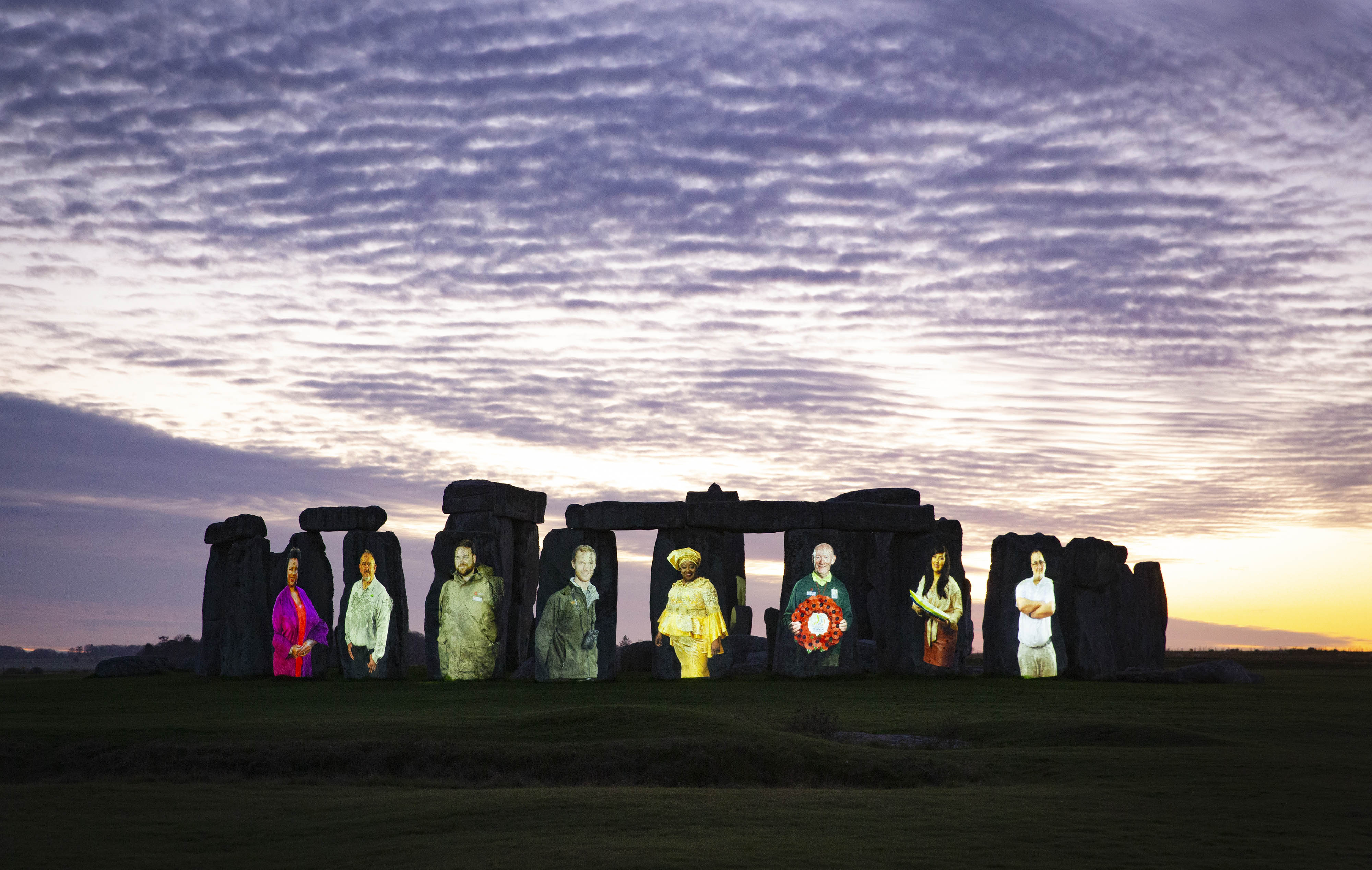 Stonehenge illuminated in dedication to unsung champions of UK heritage ...